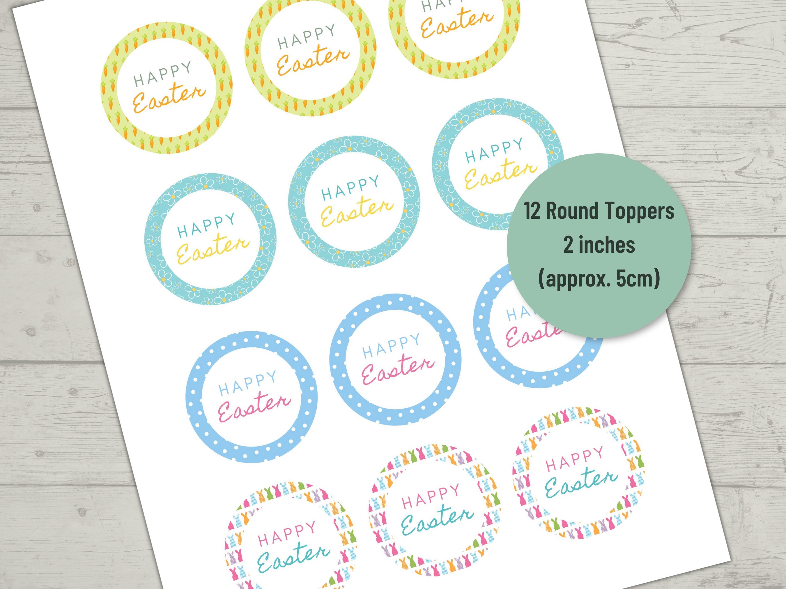 Happy Easter Cupcake Toppers Printable, Easter Printable Cupcake ...