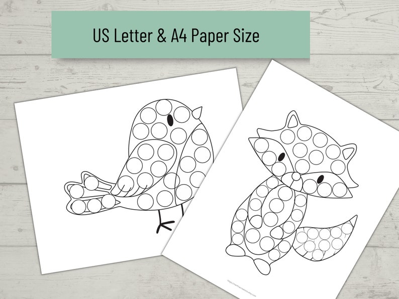 Woodland Dot Marker Printable Activity Pages, Do a Dot Coloring, Do a ...