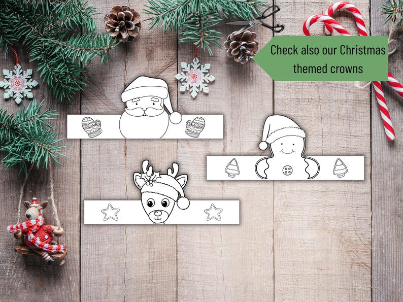 Christmas Paper Crown Hats, Nativity Paper Craft, Coloring Headband for ...