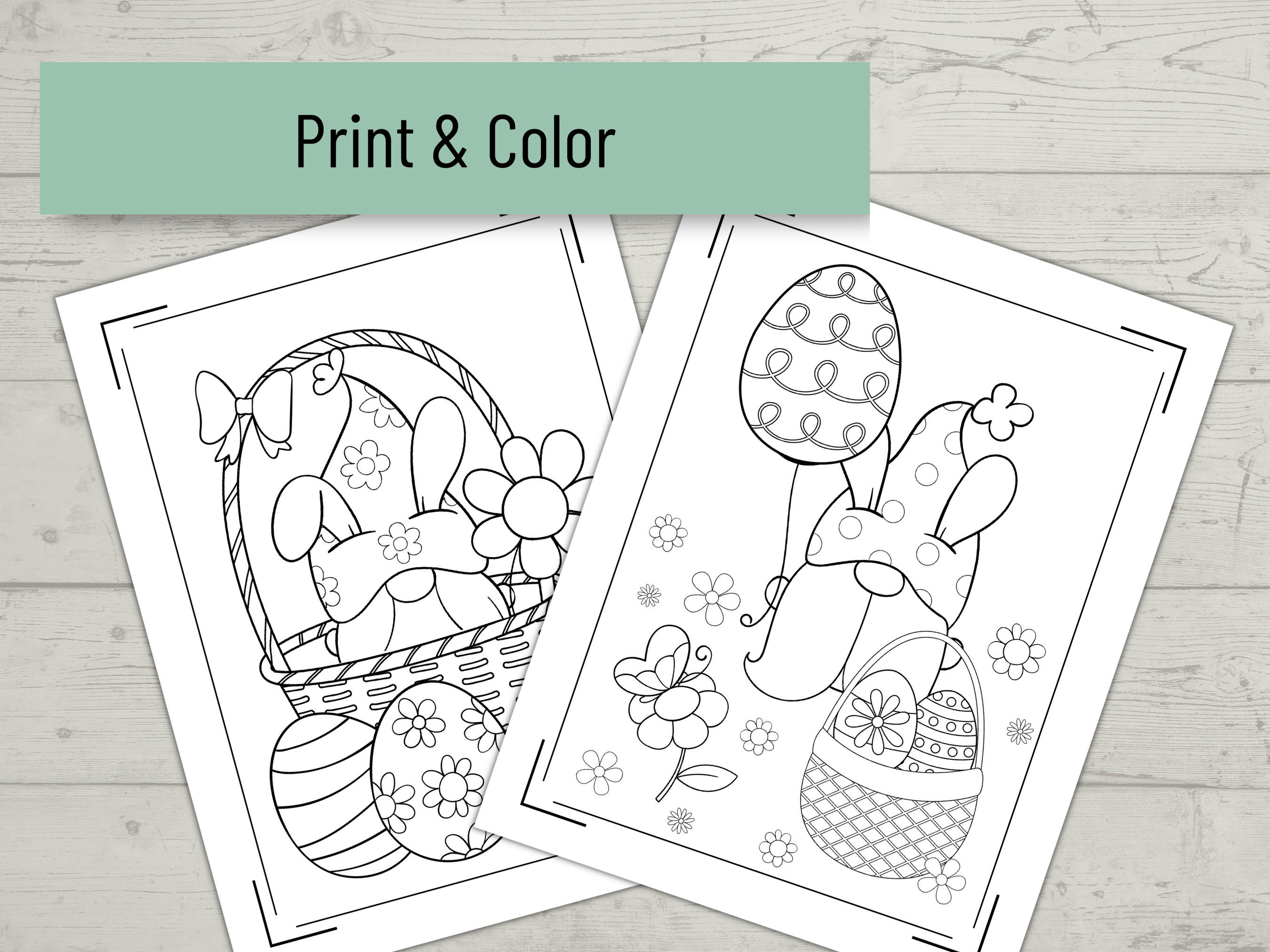 Easter Coloring Pages for Kids, Easter Gnome Coloring Activity ...