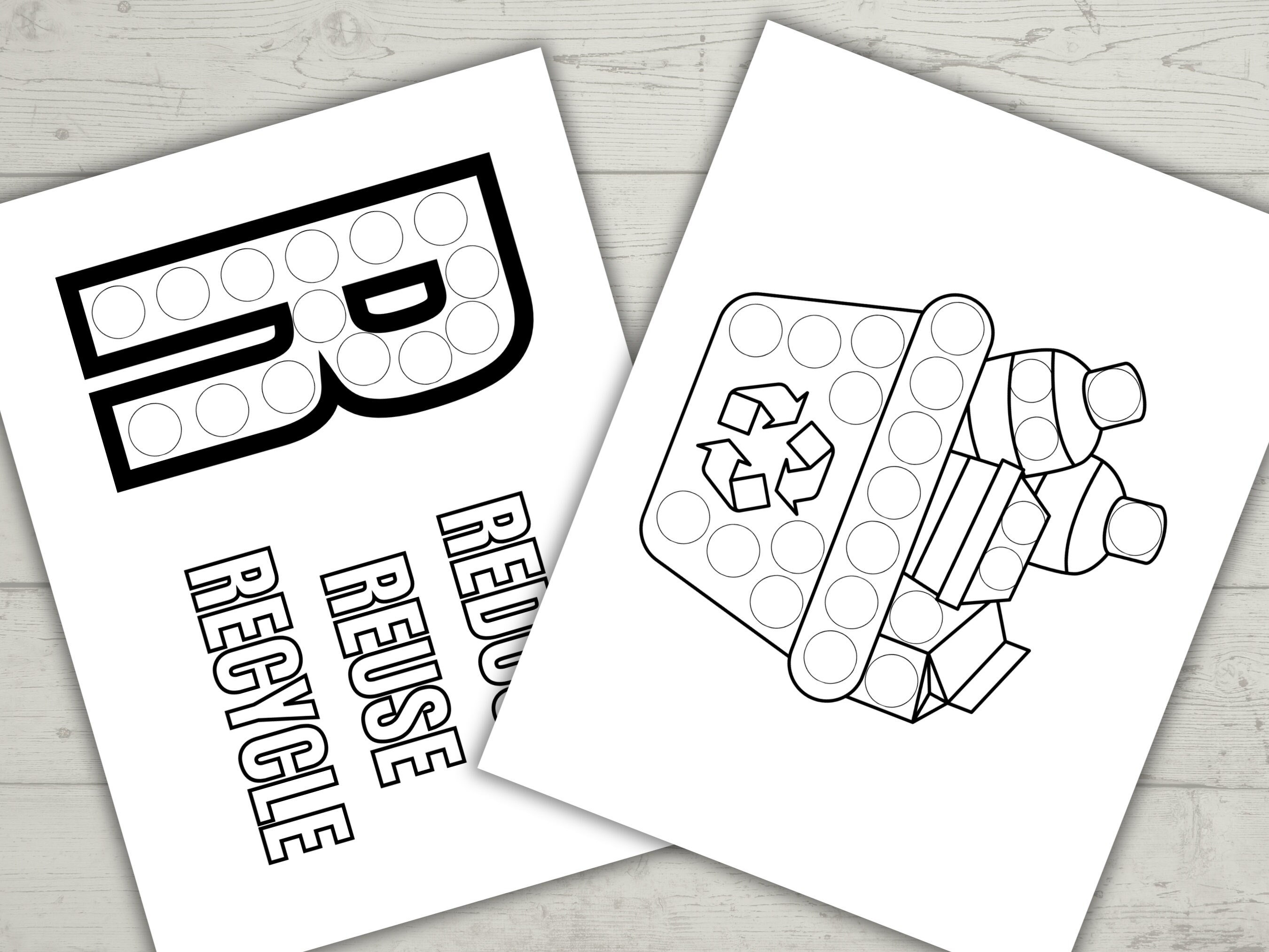 Earth Day Dot Marker Printable Activity Pages, Do a Dot Coloring, Do a ...