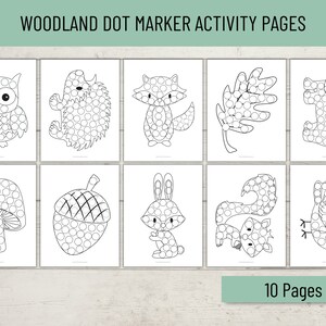 Woodland Dot Marker Printable Activity Pages, Do a Dot Coloring, Do a ...