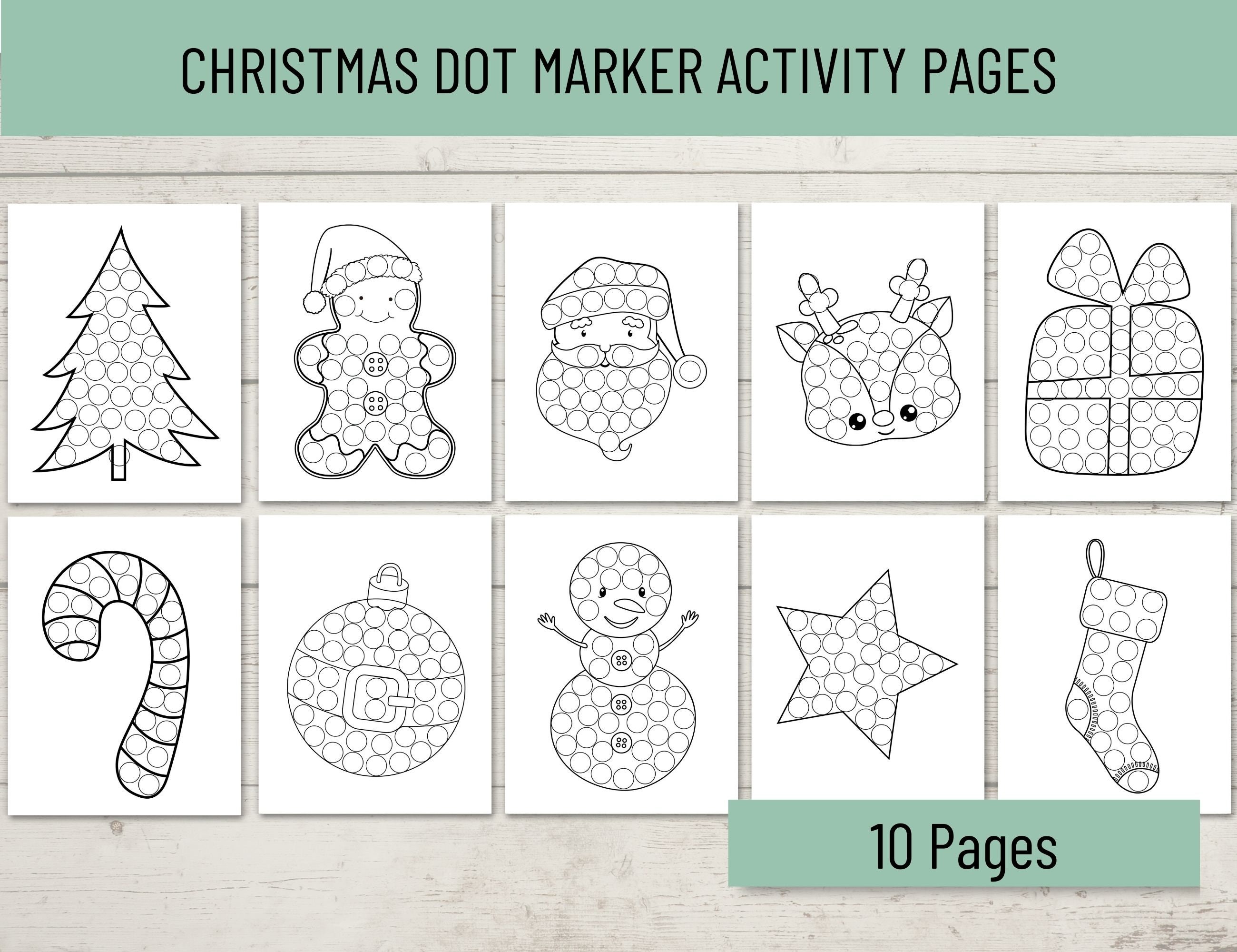 Christmas Dot Marker Printable Pages, Christmas Do a Dot Coloring ...