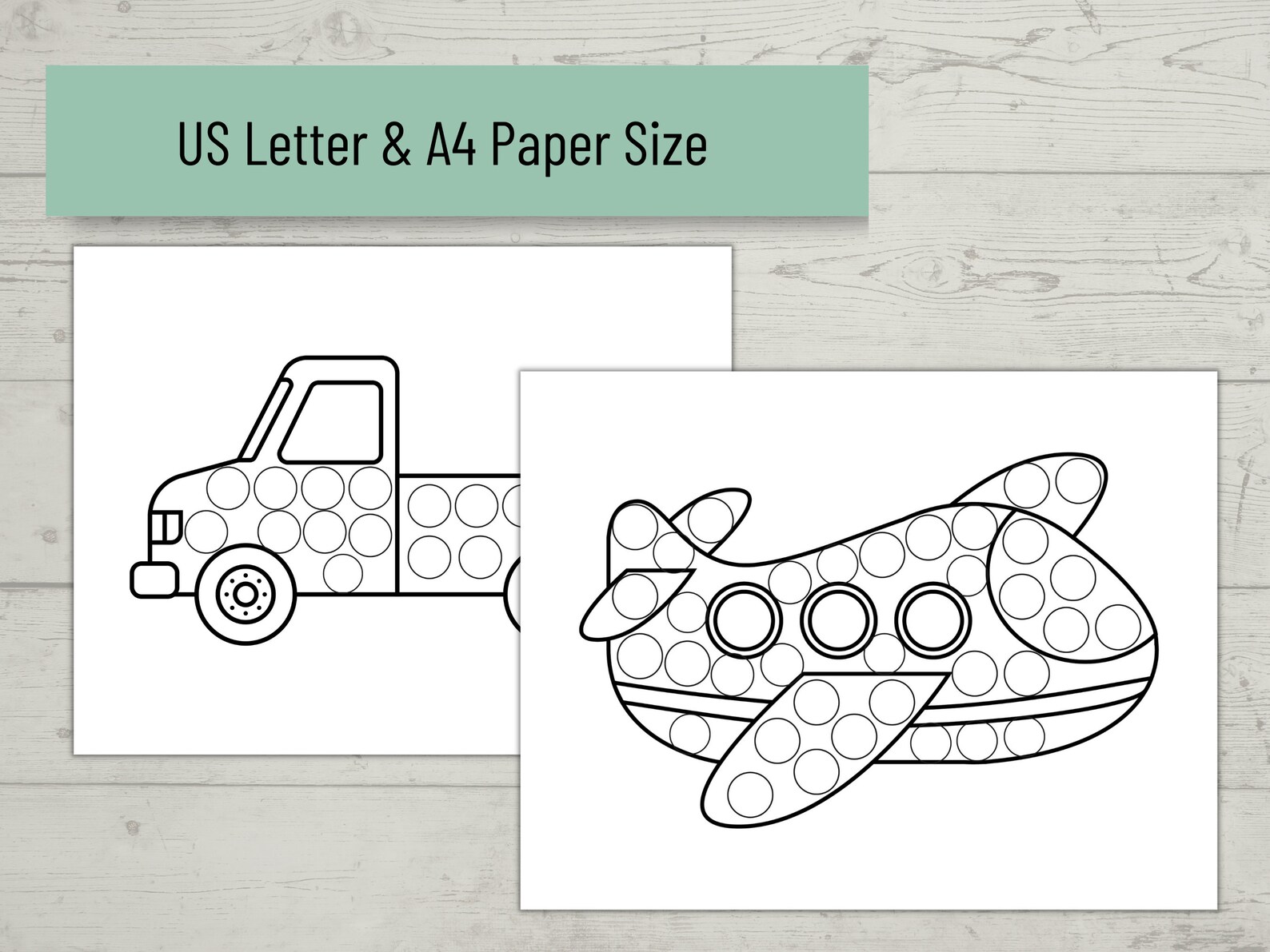 Transportation Dot Marker Printable Activity Pages, Do a Dot Coloring ...