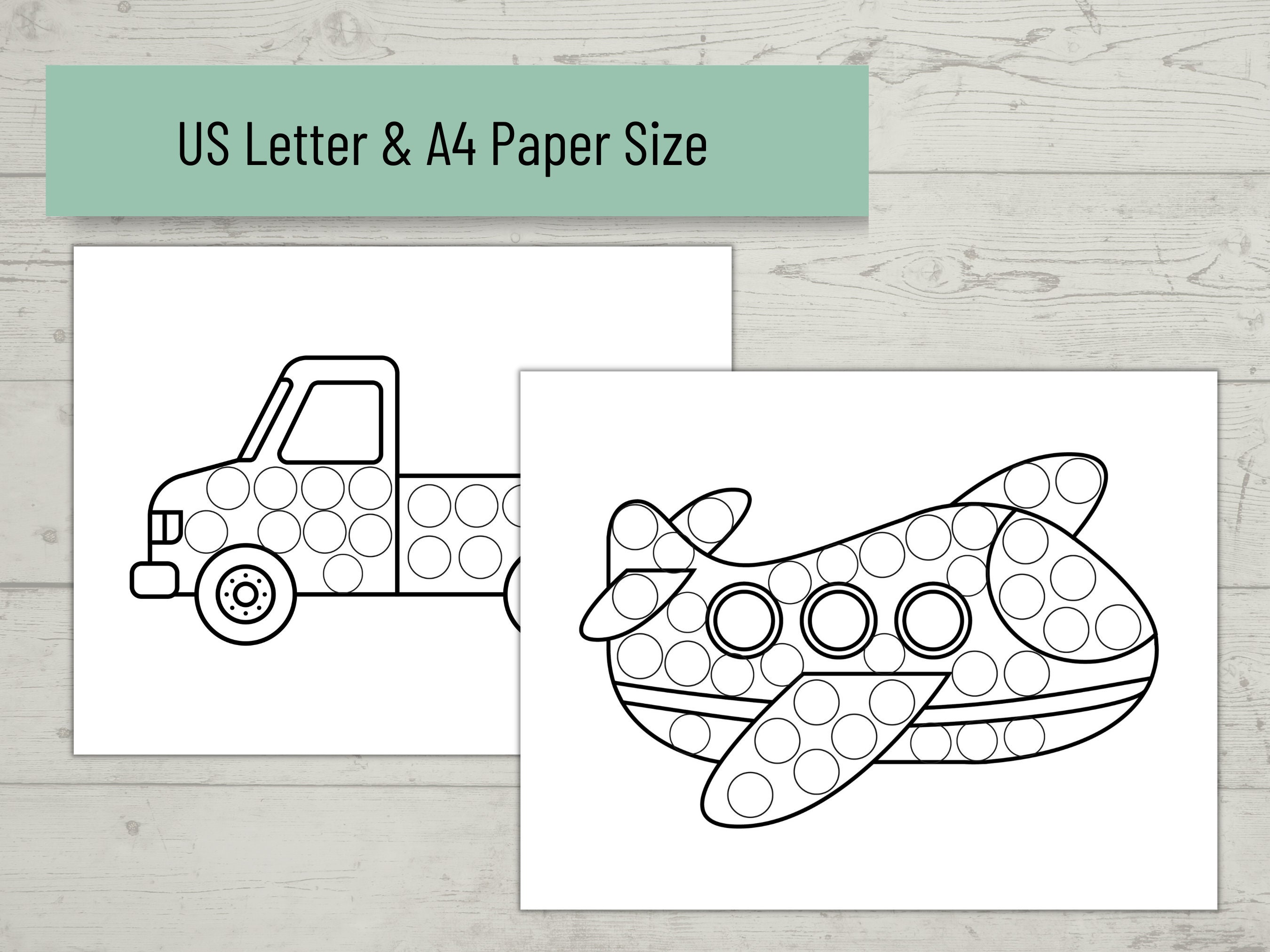 Transportation Dot Marker Printable Activity Pages, Do a Dot Coloring ...