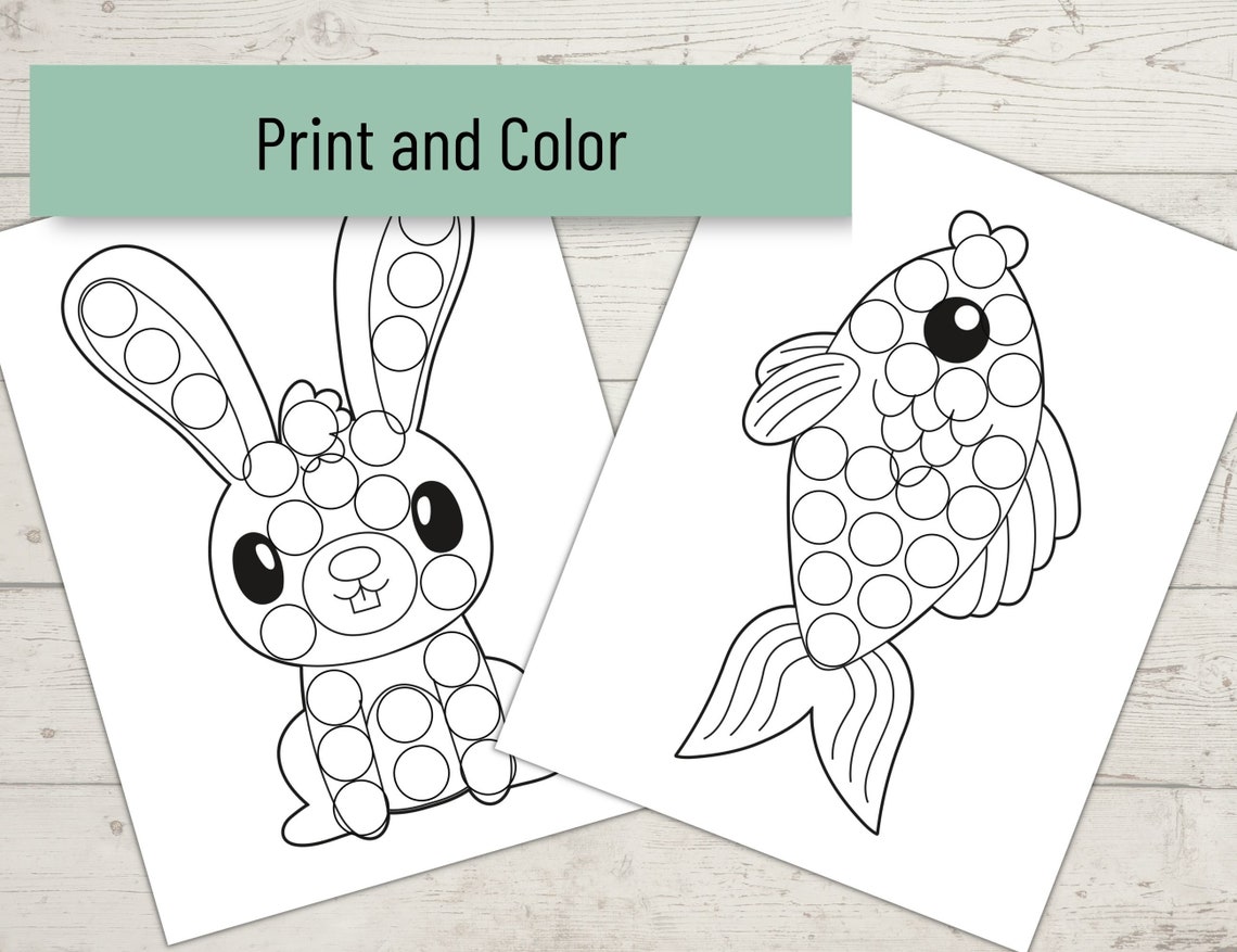 Pets Dot Marker Printable Activity Pages, Do a Dot Coloring, Do a Dot ...