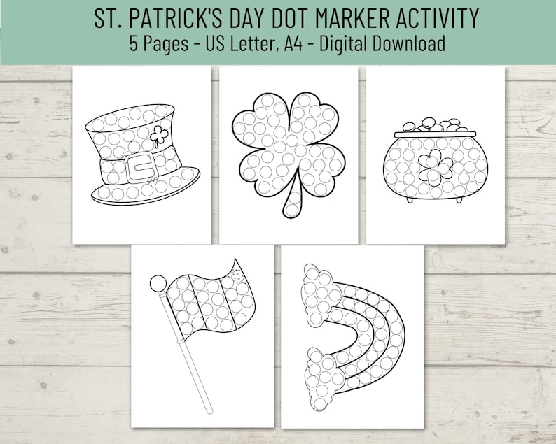 St.patrick's Day Dot Marker Printable Activity Pages, St.patrick's Do a ...