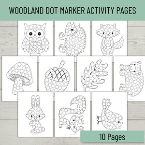 Woodland Dot Marker Printable Activity Pages, Do a Dot Coloring, Do a ...