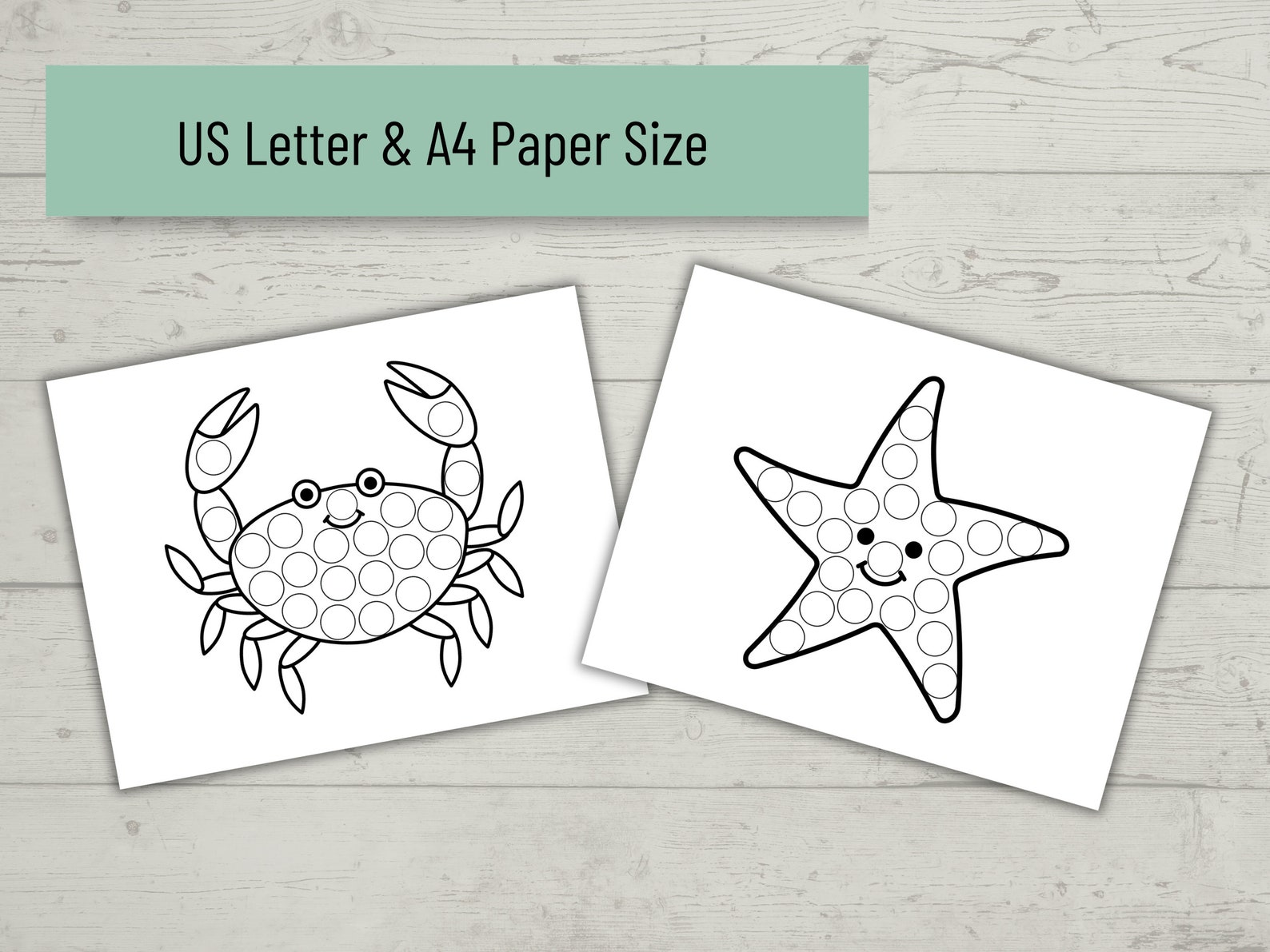 Sea Animals Dot Marker Printable Activity Pages, Do a Dot Coloring, Do ...
