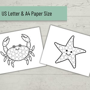 Sea Animals Dot Marker Printable Activity Pages, Do a Dot Coloring, Do ...