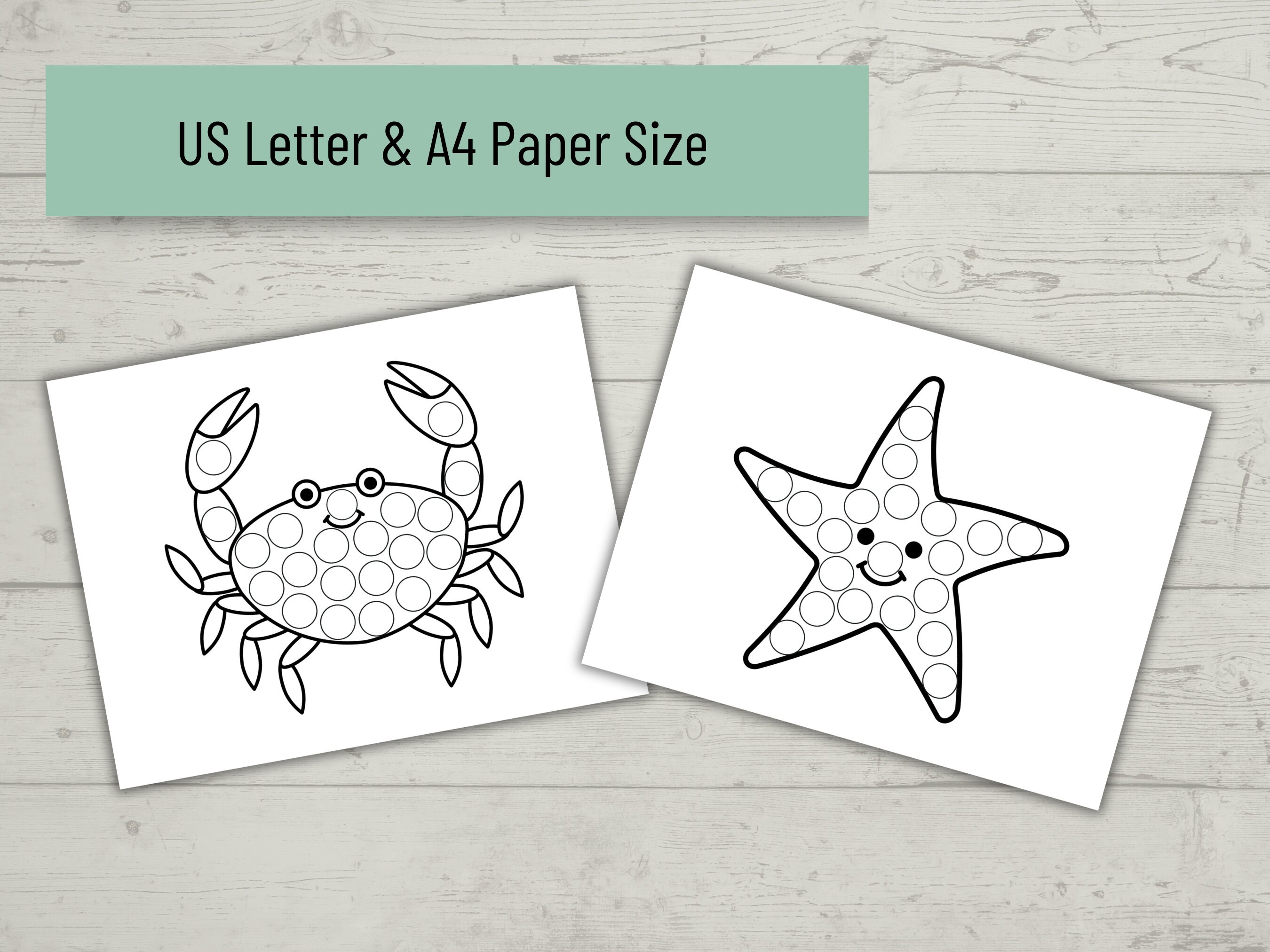 Sea Animals Dot Marker Printable Activity Pages, Do a Dot Coloring, Do ...