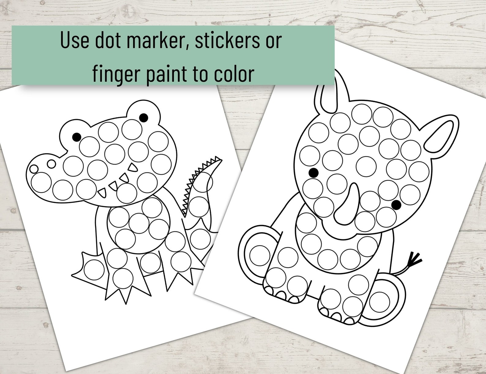 Safari Animals Dot Marker Printable Activity Pages, Do a Dot Coloring ...