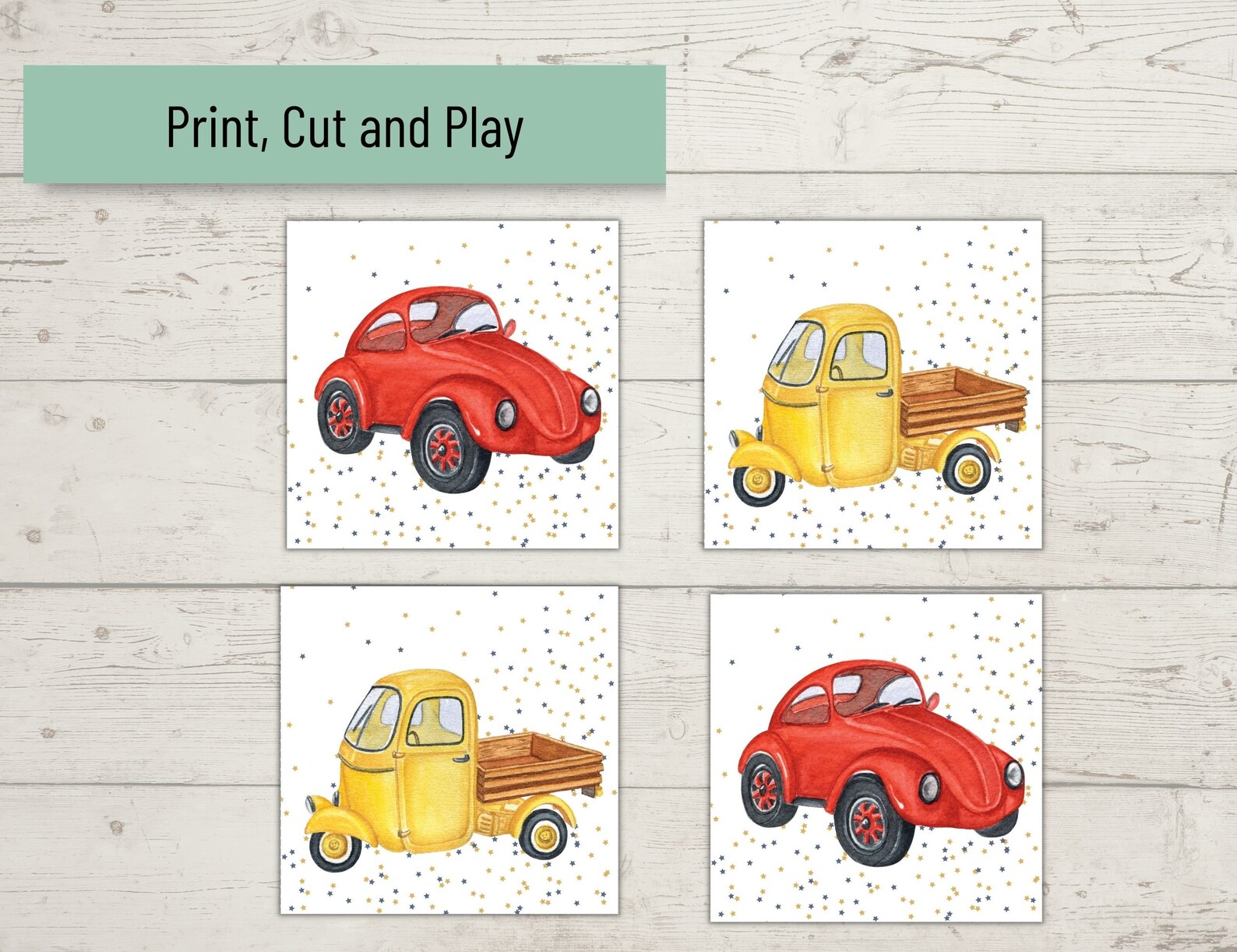 Road Trip Memory Game for Kids, Transportation Printable Memory Game ...