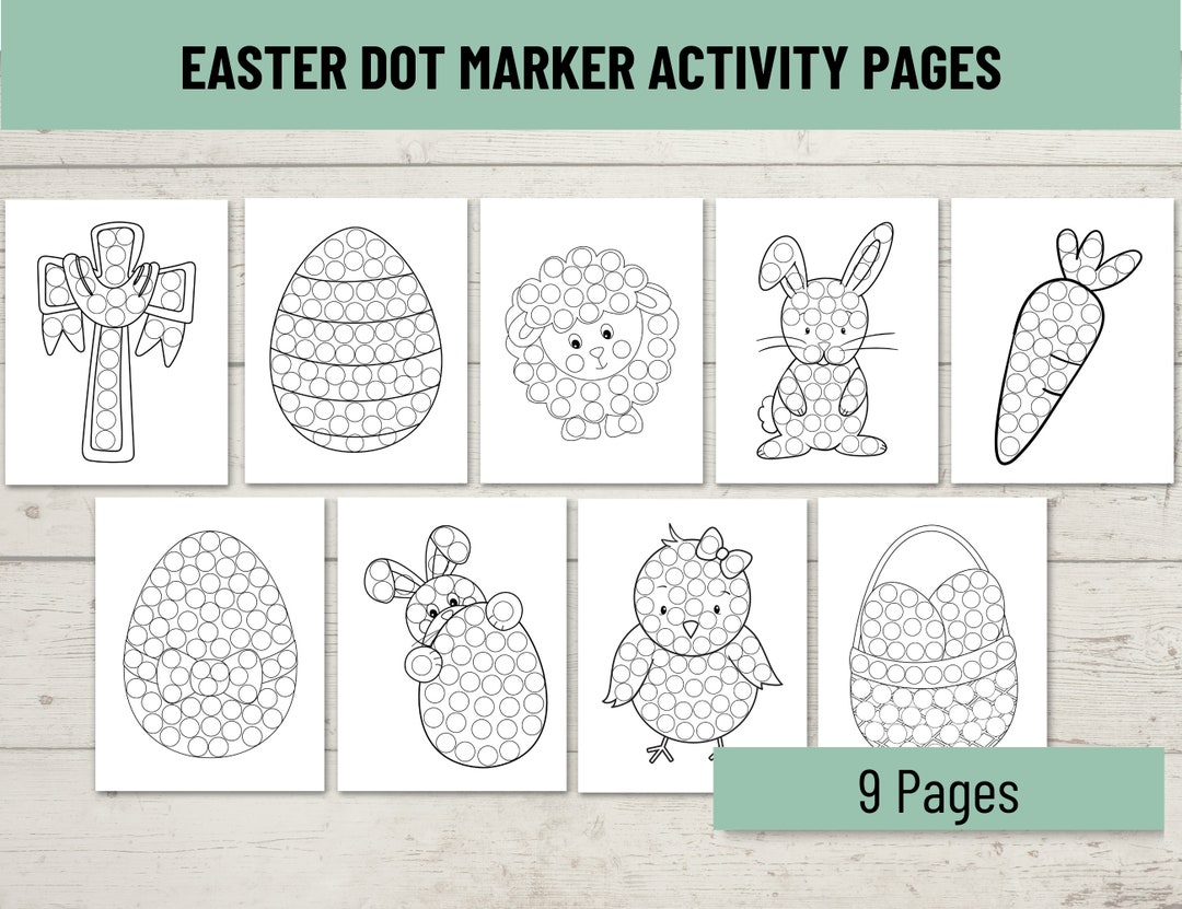 Easter Dot Marker Printable Activity Pages Easter Do a Dot - Etsy