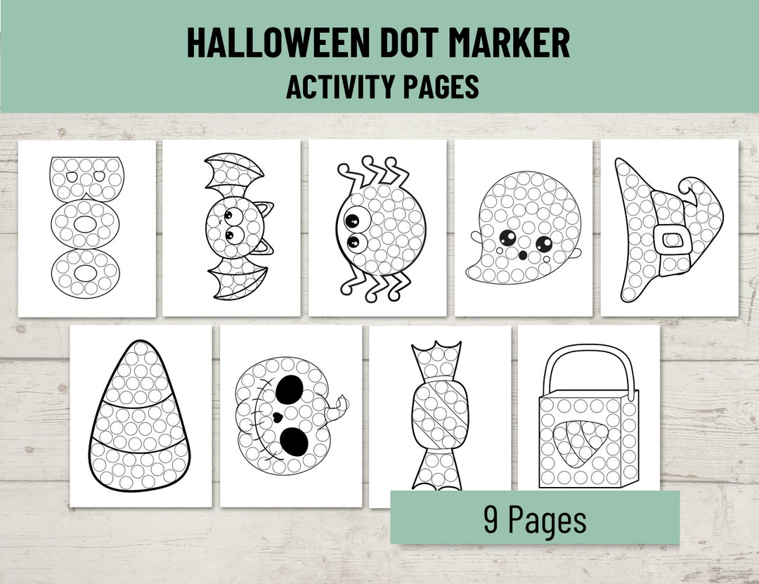 Halloween Dot Marker Printable Activity Pages, Halloween Do a Dot ...