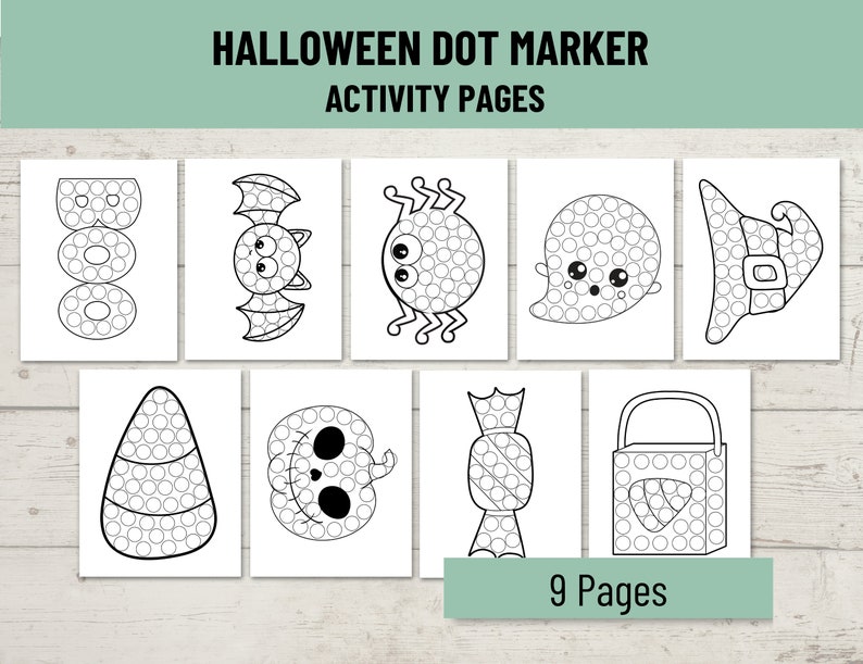 Halloween Dot Marker Printable Activity Pages, Halloween Do a Dot ...