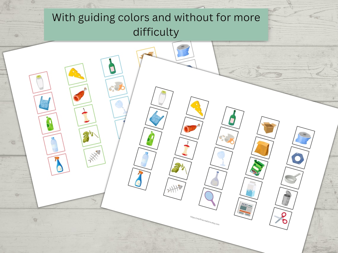 Recycling Sorting Game for Kids, Recycling Earth Day Activity ...