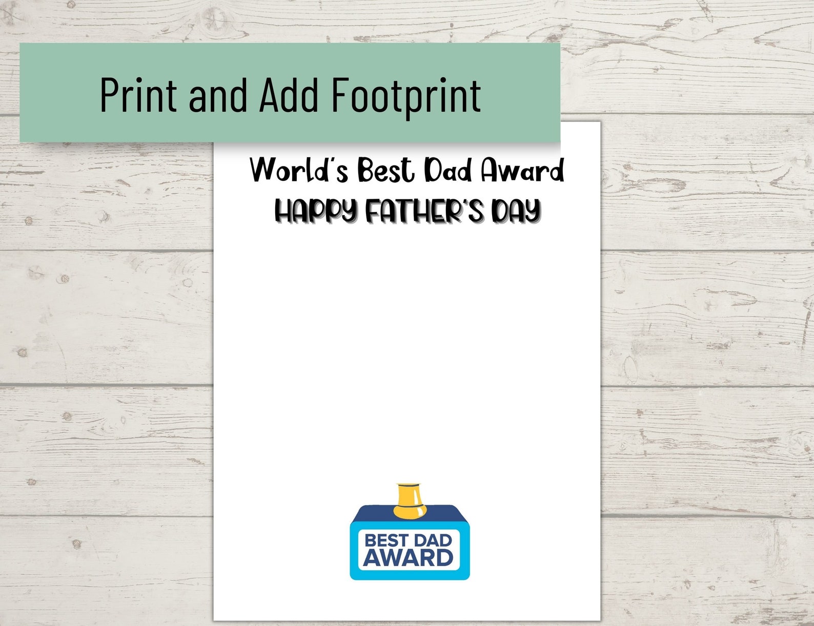 Father's Day Handprint Craft, World's Best Dad Award, Easy Printable ...