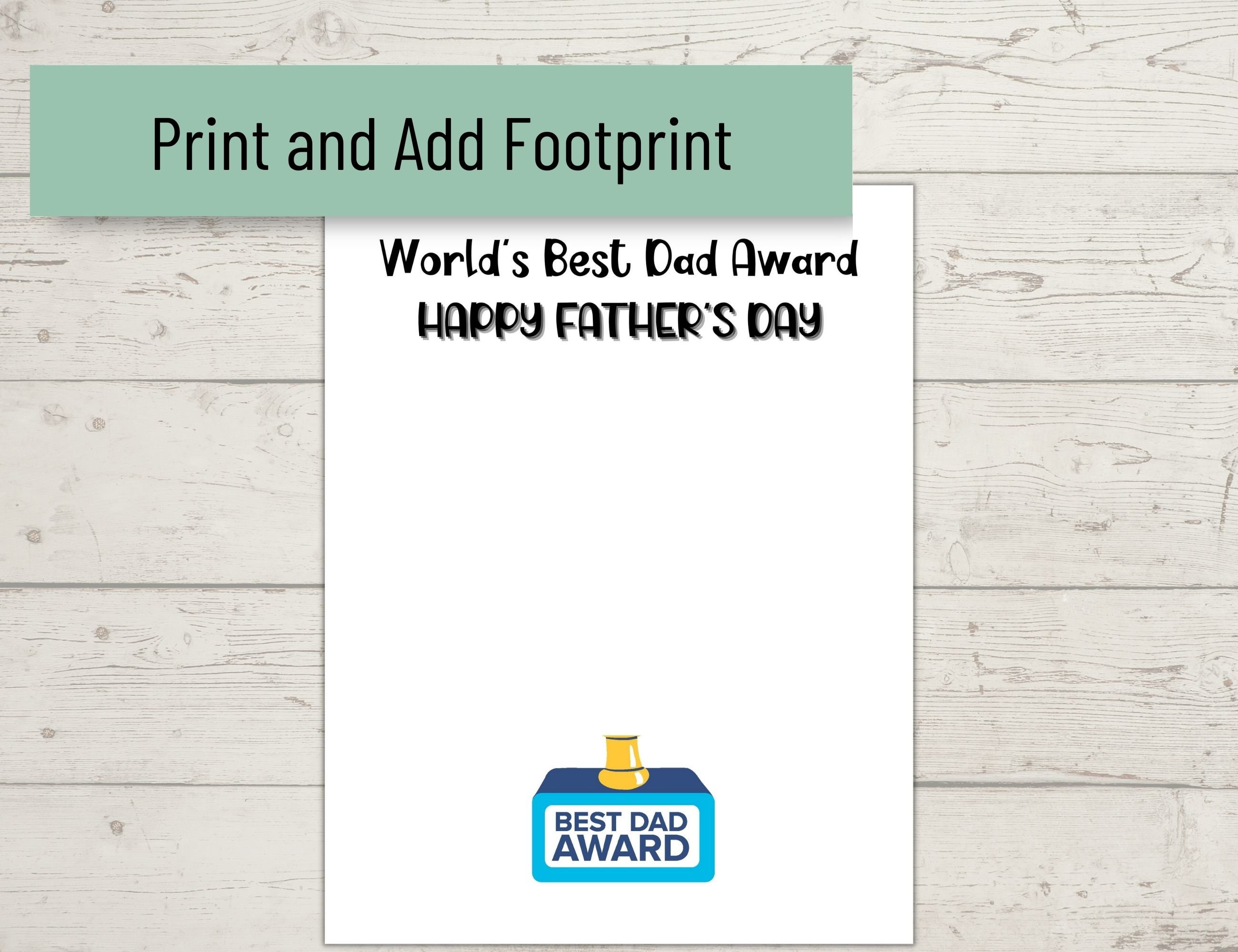 Father's Day Handprint Craft, World's Best Dad Award, Easy Printable ...
