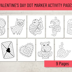 Valentine's Day Dot Marker Printable Pages, Valentines Do a Dot ...