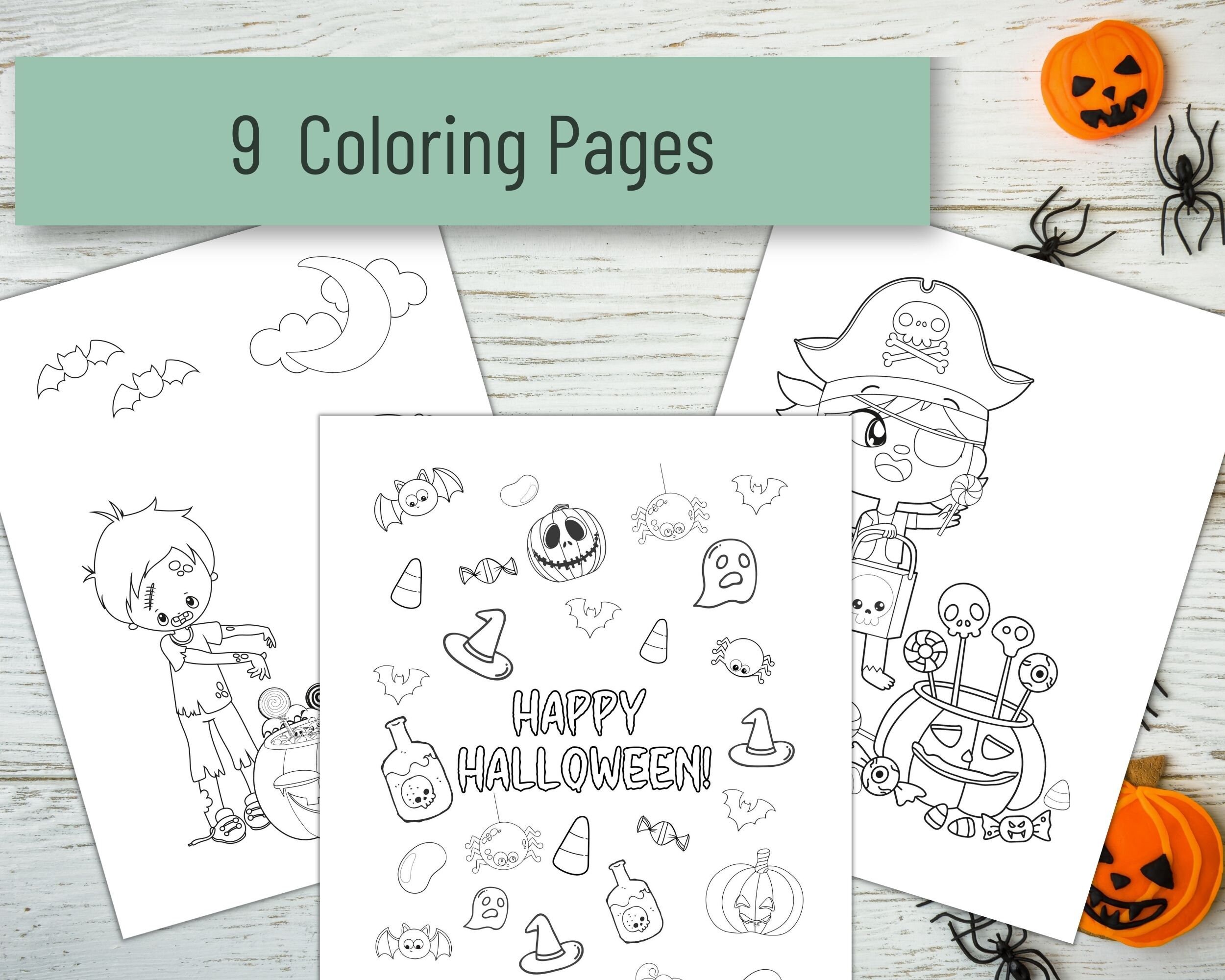 Halloween Activity Pages for Kids, Printable Halloween Coloring Book ...