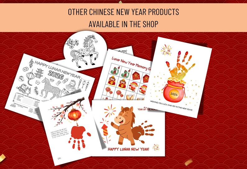 2026 Lunar New Year Handprint Craft Bundle, Chinese New Year Handprint ...