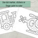 Transportation Dot Marker Printable Activity Pages, Do a Dot Coloring ...