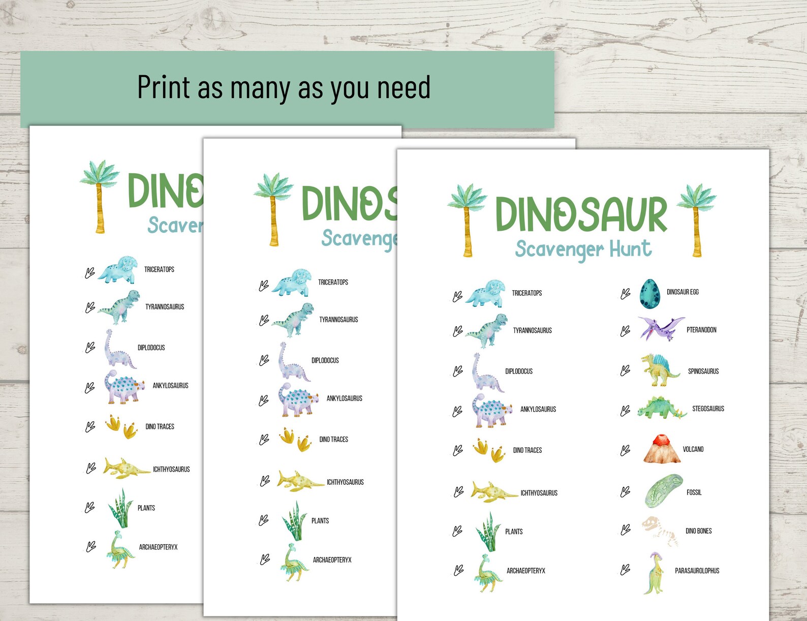 Dinosaur Scavenger Hunt Printable, Dinosaur Games for Kids, Dinosaur ...
