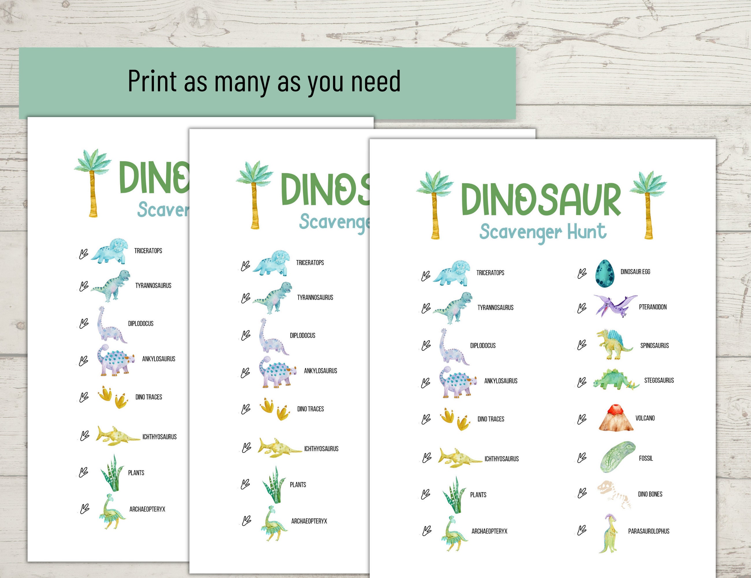 Dinosaur Scavenger Hunt Printable, Dinosaur Games for Kids, Dinosaur ...