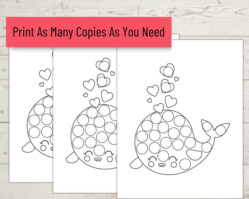 Valentine's Day Dot Marker Printable Pages, Valentines Do a Dot ...