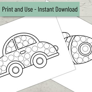 Transportation Dot Marker Printable Activity Pages, Do a Dot Coloring ...