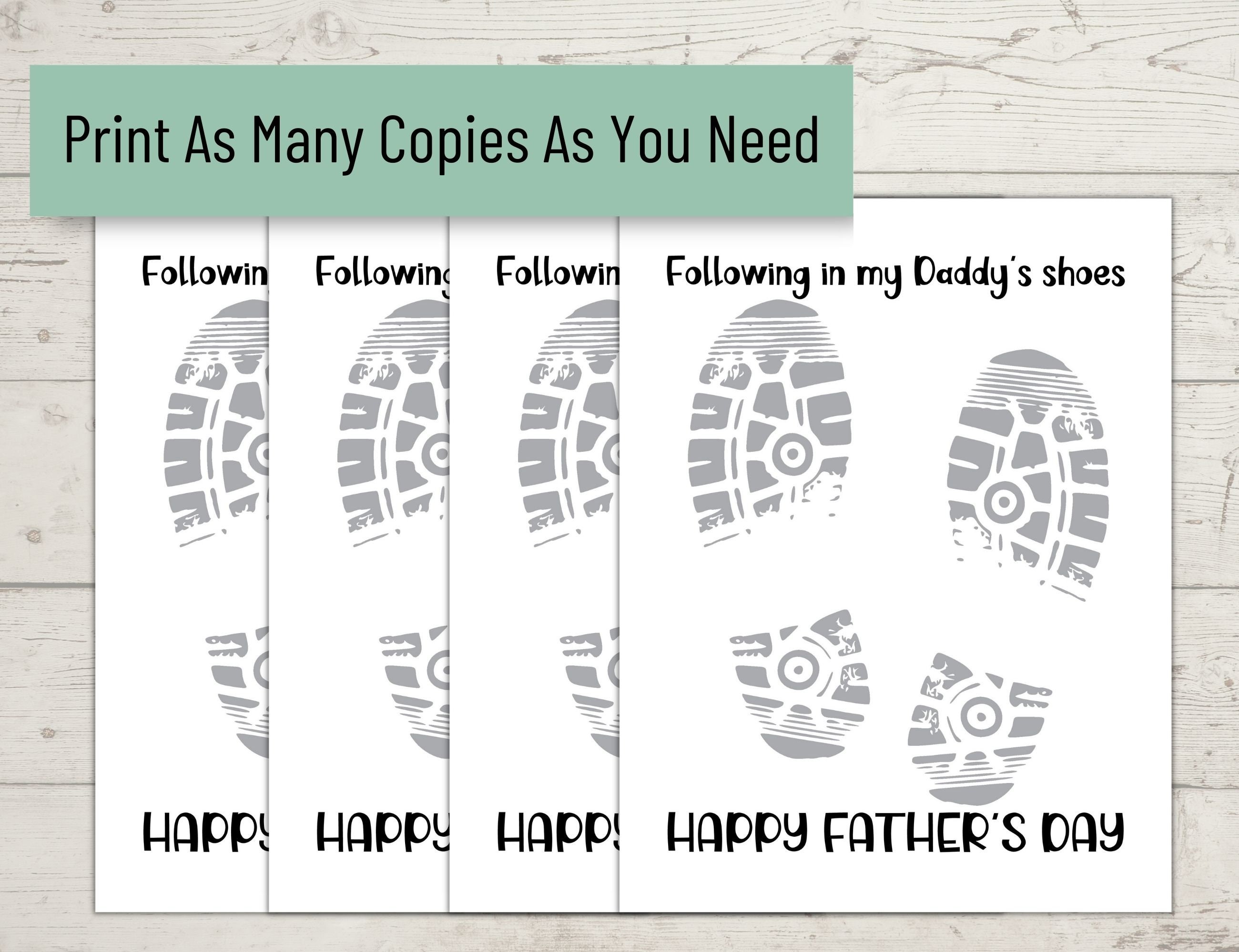 Father's Day Footprint Craft, Footprint Gift for Dad, Following in My ...