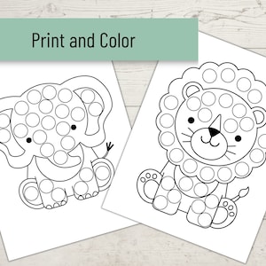 Safari Animals Dot Marker Printable Activity Pages, Do a Dot Coloring ...