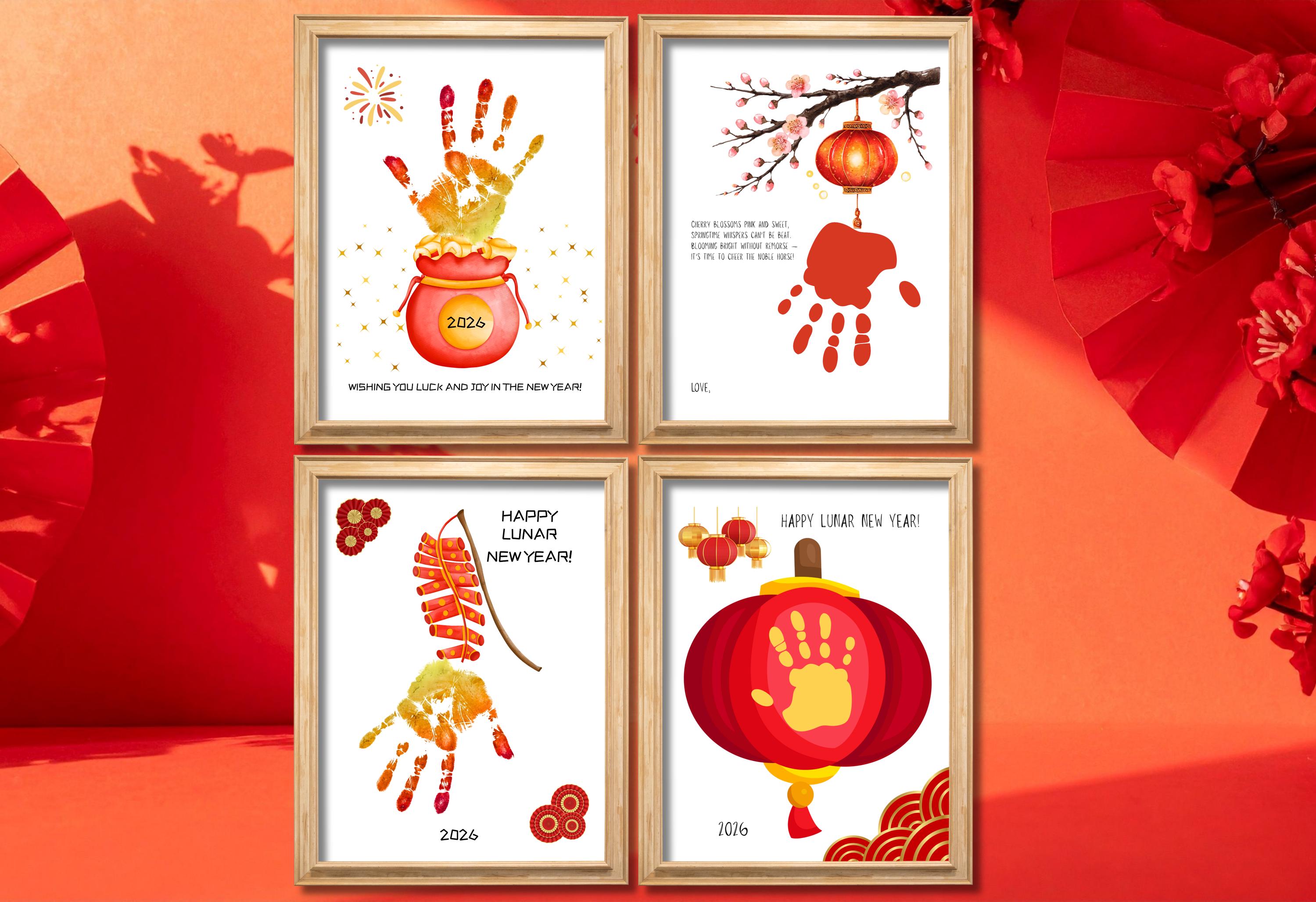 2026 Lunar New Year Handprint Craft Bundle, Chinese New Year Handprint ...