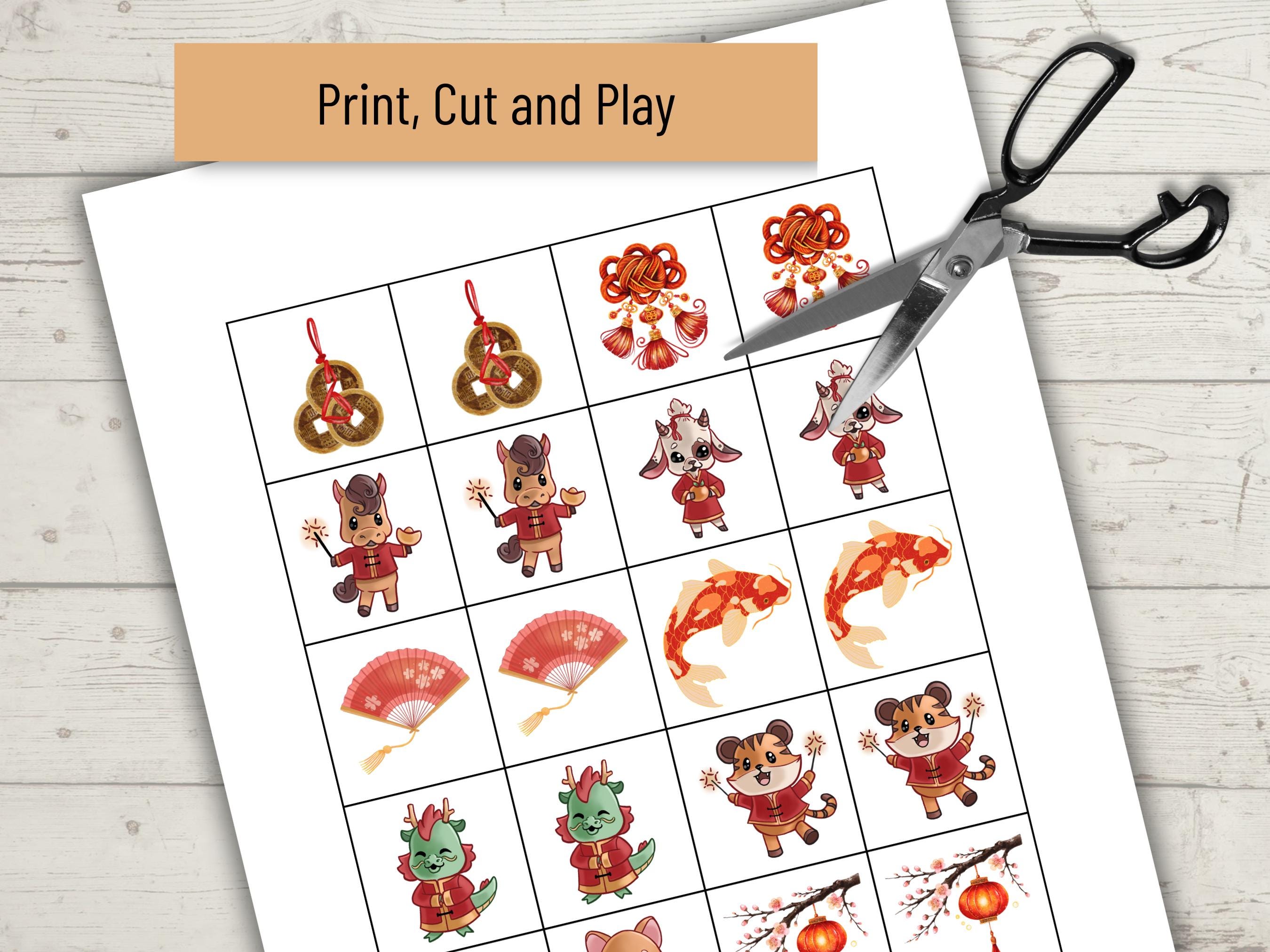 Lunar New Year Matching Game for Kids, Chinese New Year Printable ...