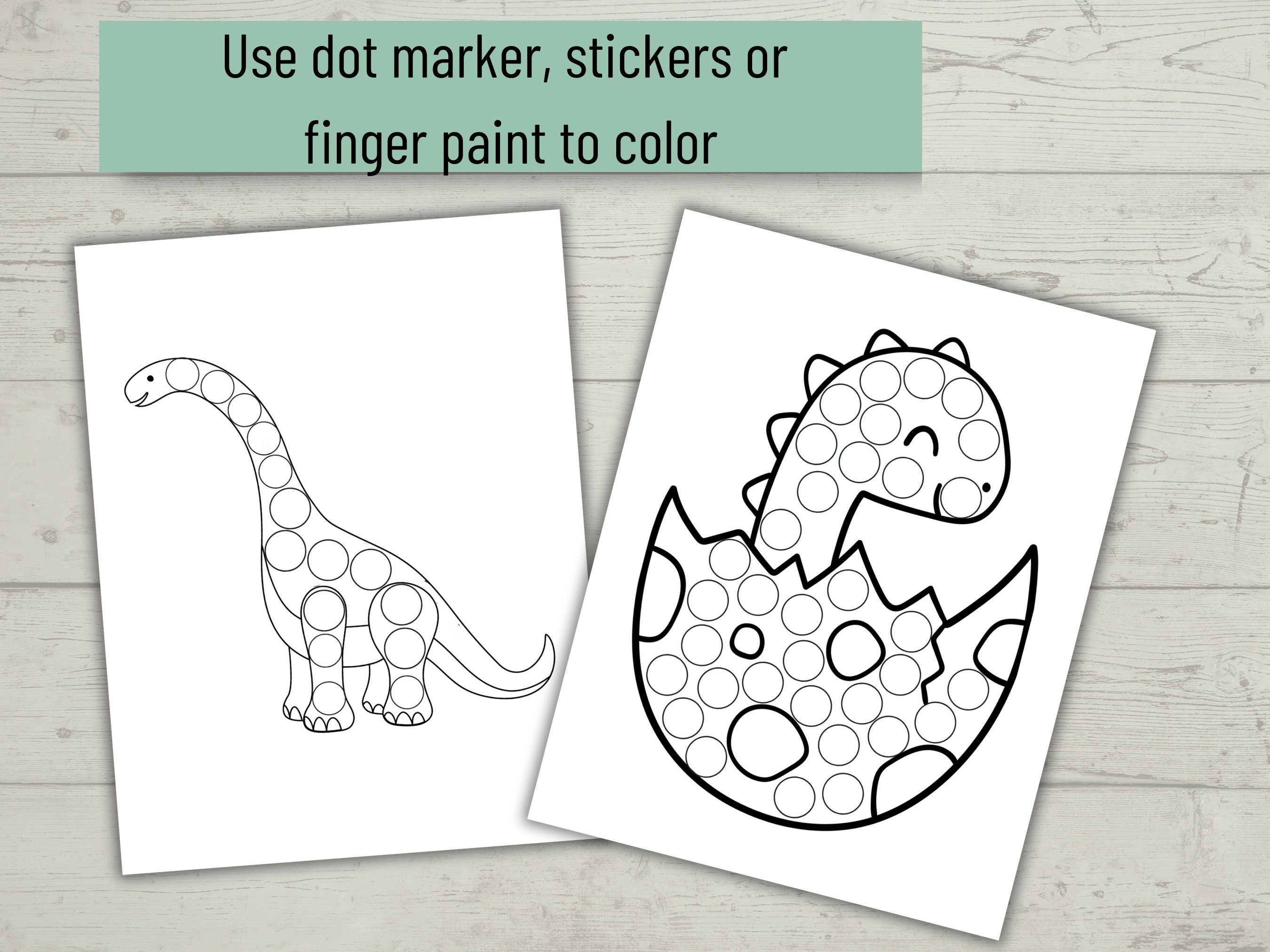 Dinosaur Dot Marker Printable Activity Pages, Do a Dot Coloring, Do a ...