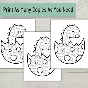 Dinosaur Dot Marker Printable Activity Pages, Do a Dot Coloring, Do a ...