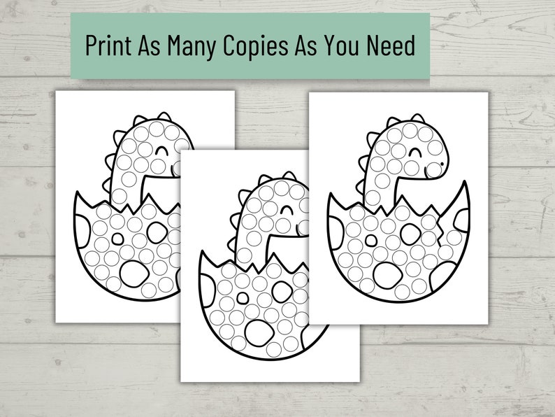 Dinosaur Dot Marker Printable Activity Pages, Do a Dot Coloring, Do a ...