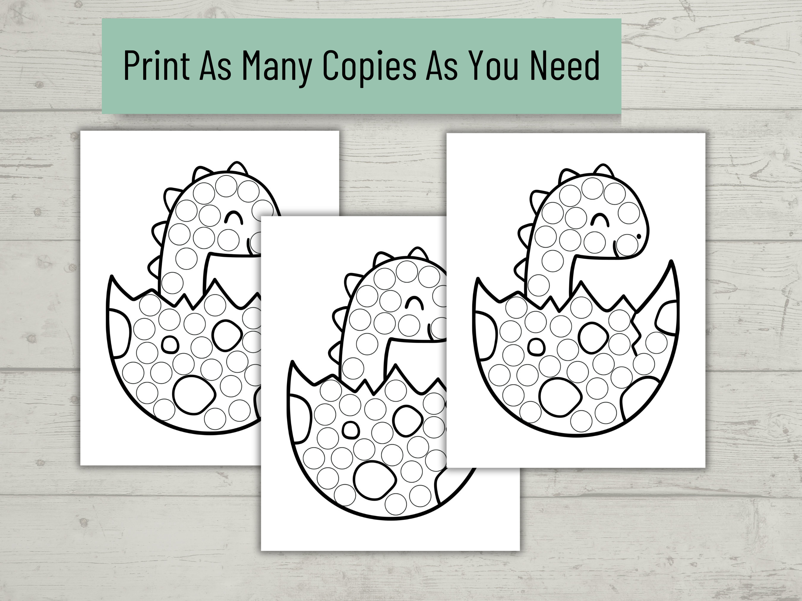 Dinosaur Dot Marker Printable Activity Pages, Do a Dot Coloring, Do a ...