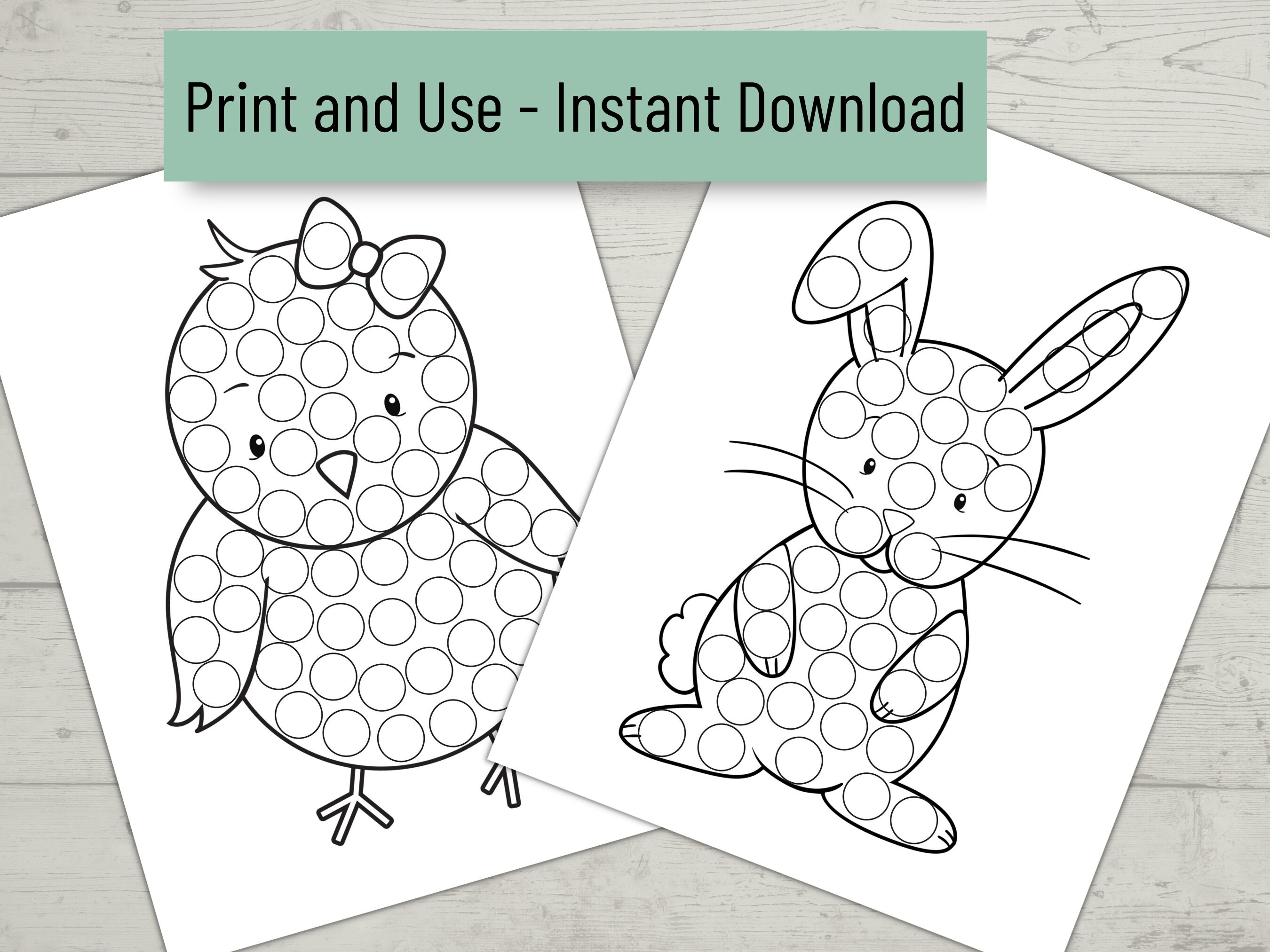 Easter Dot Marker Printable Activity Pages, Easter Do a Dot Coloring ...