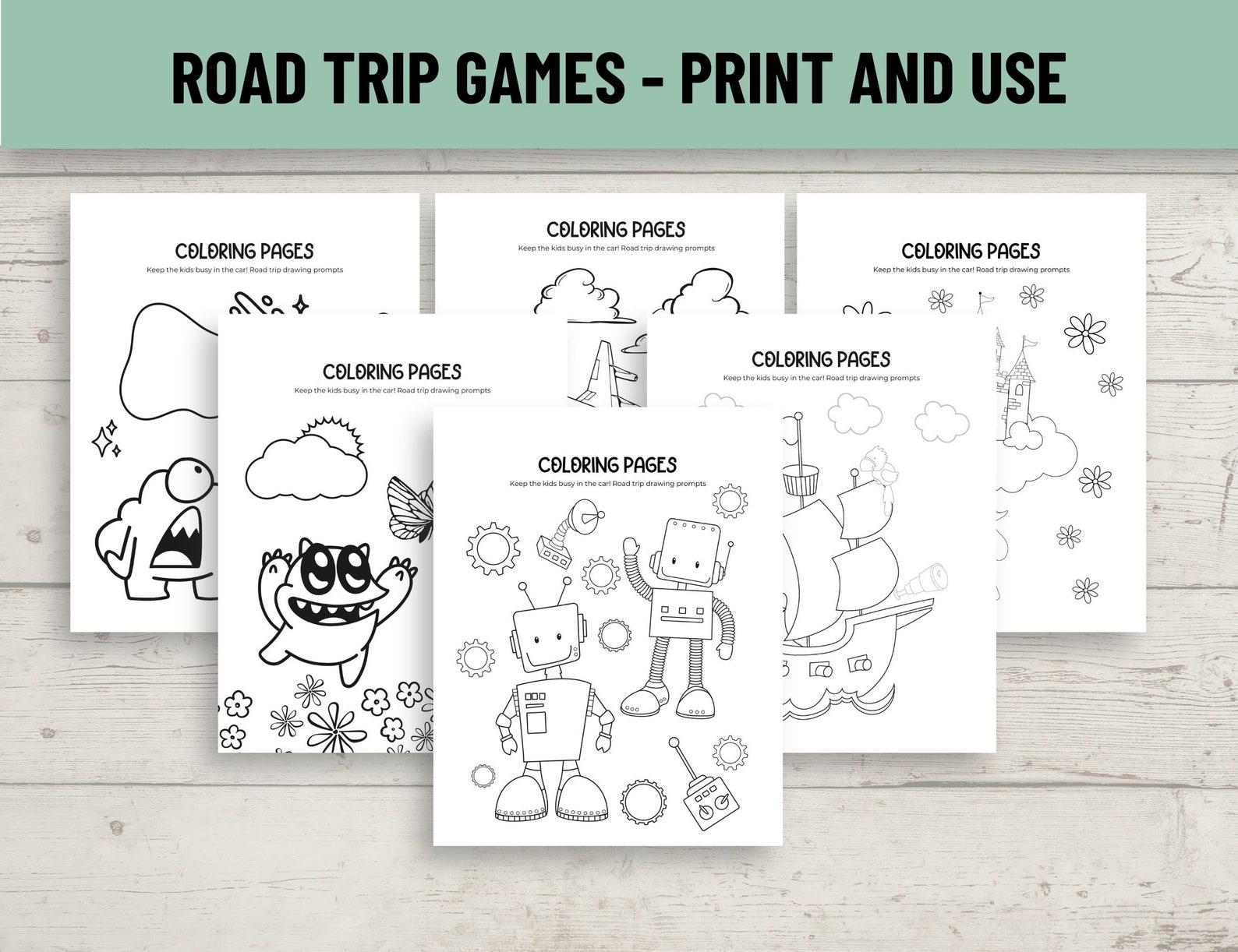 Road Trip Games Printable for Kids, Road Trip Activity Pages, Travel ...