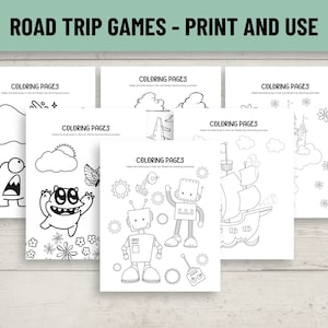 Road Trip Games Printable for Kids, Road Trip Activity Pages, Travel ...
