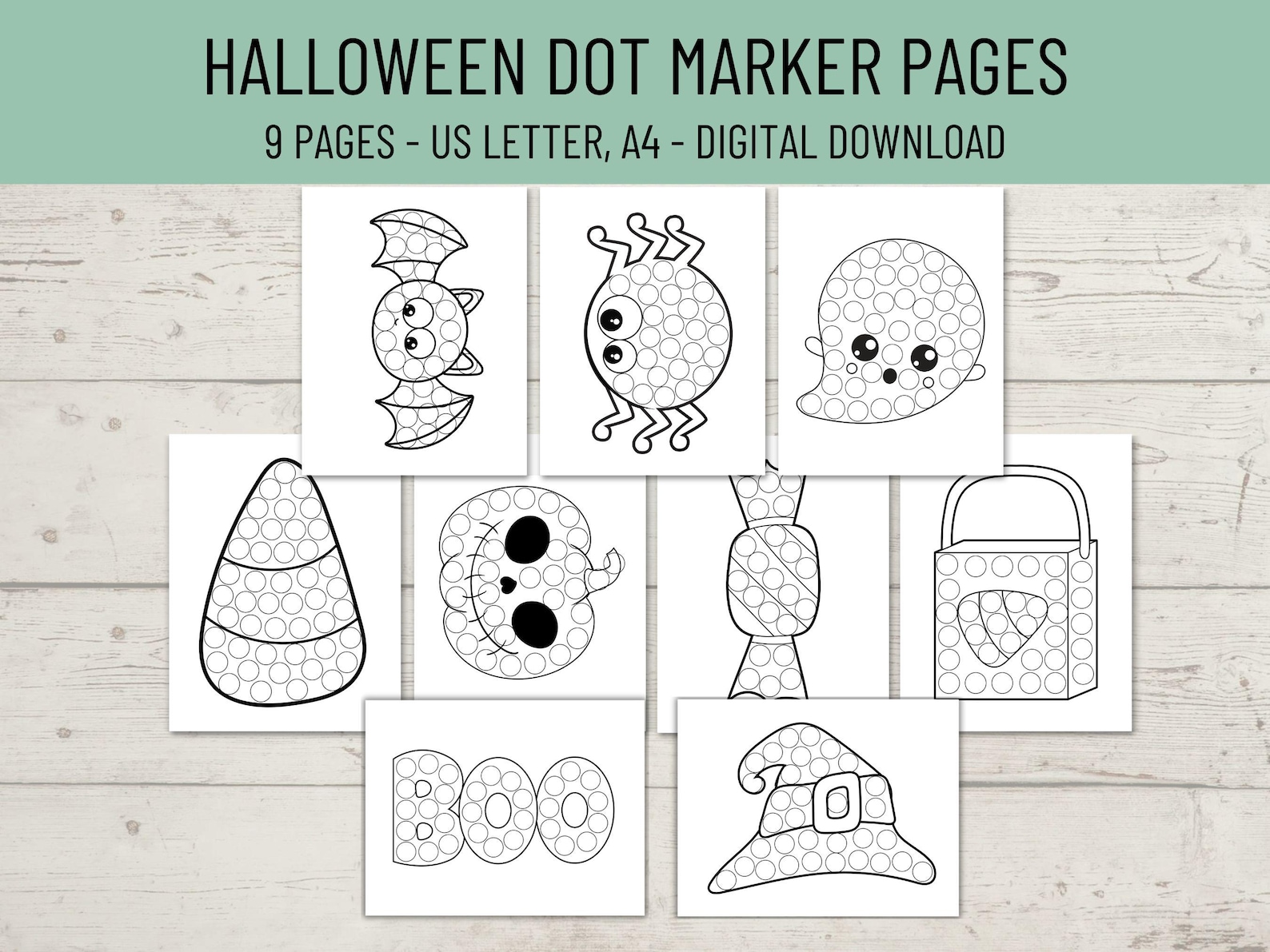 Halloween Dot Marker Printable Activity Pages, Halloween Do a Dot ...