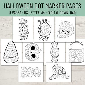 Halloween Dot Marker Printable Activity Pages, Halloween Do a Dot ...