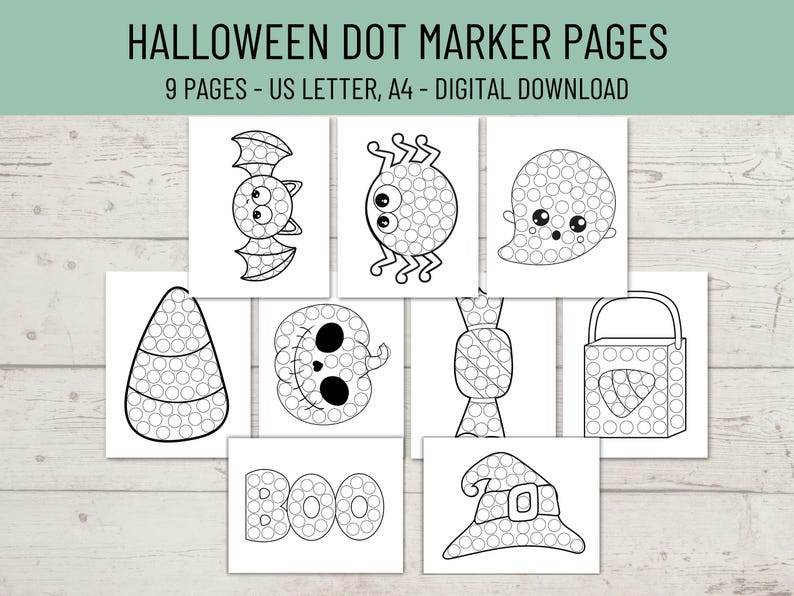 Halloween Dot Marker Printable Activity Pages, Halloween Do a Dot ...