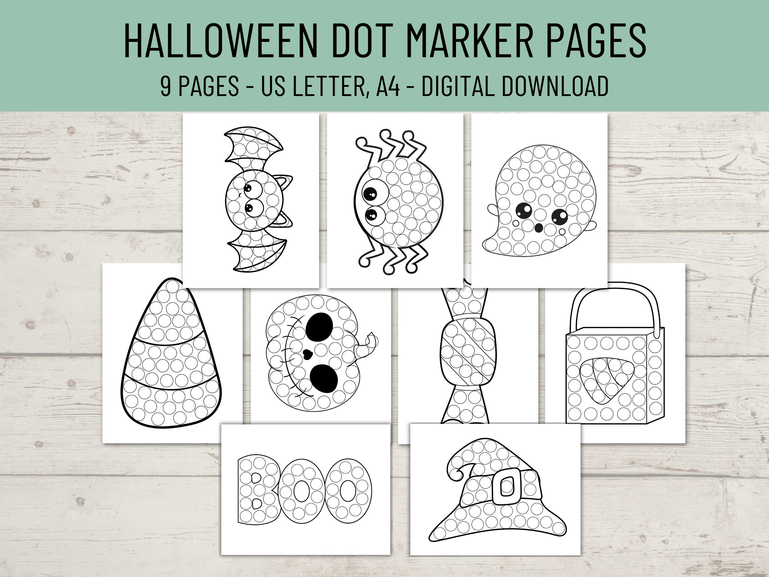 Halloween Dot Marker Printable Activity Pages, Halloween Do a Dot ...