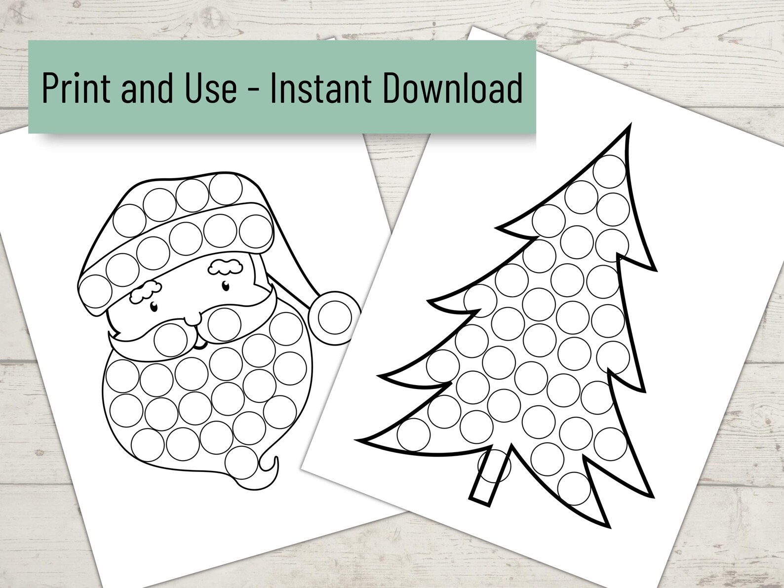 Christmas Dot Marker Printable Pages, Christmas Do a Dot Coloring ...