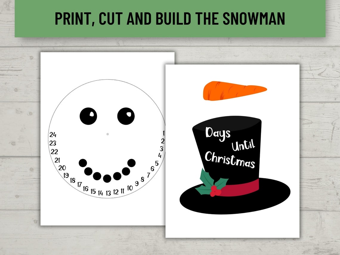 Snowman Christmas Countdown Printable, Countdown to Christmas ...