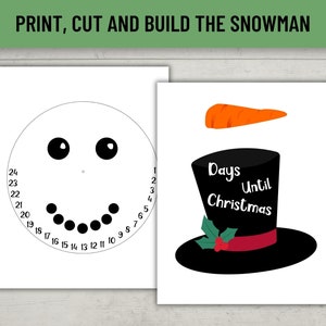 Snowman Christmas Countdown Printable, Countdown to Christmas ...