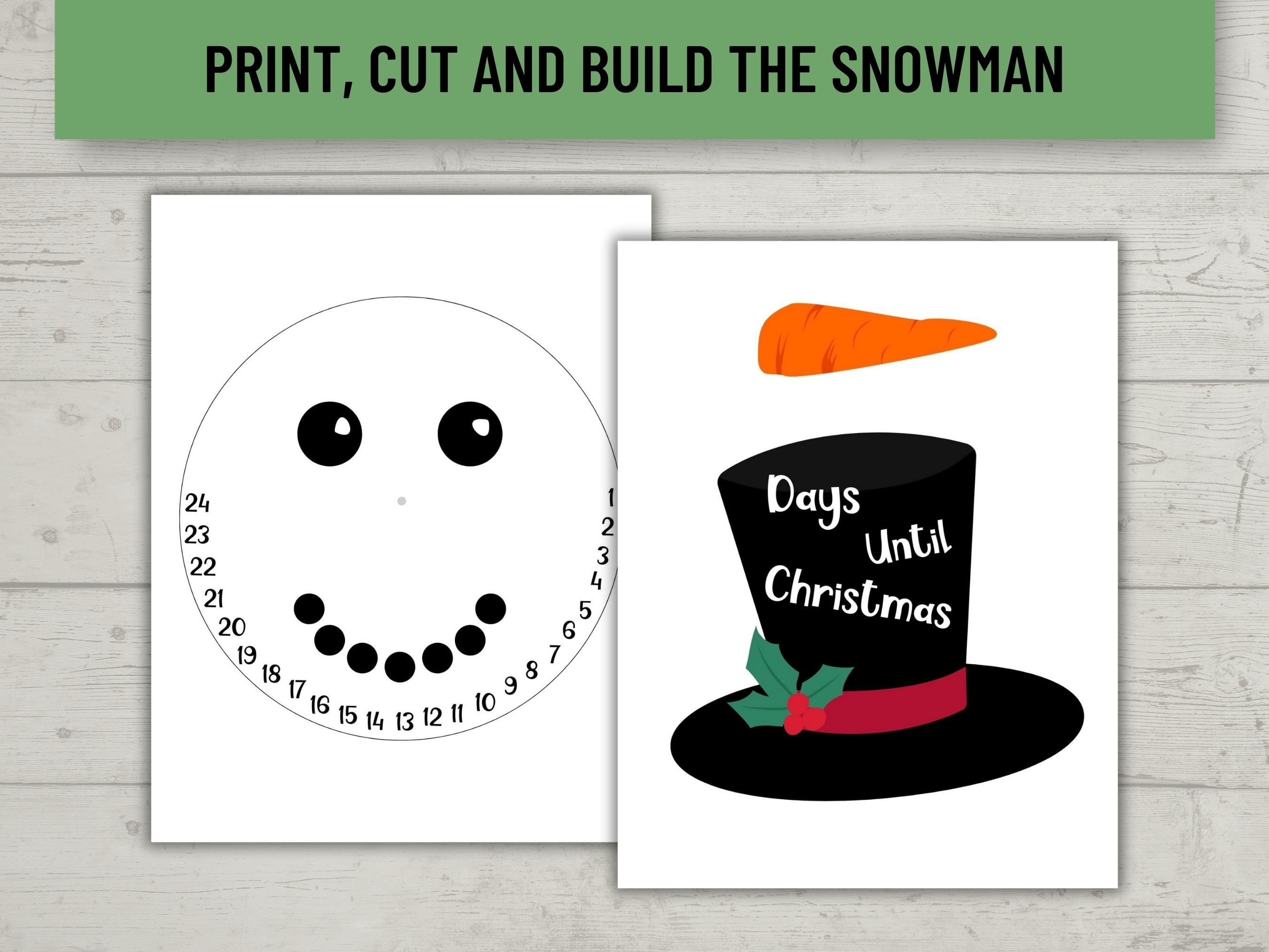 Snowman Christmas Countdown Printable, Countdown to Christmas ...
